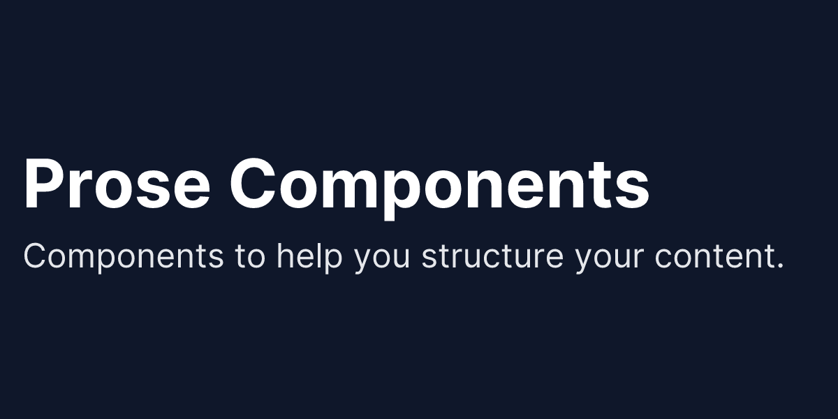 Prose Components - Nuxt SaaS template